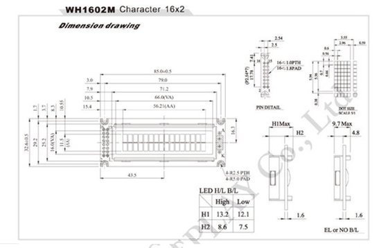 winstar Character LCD WH1602M PANEL, supplier