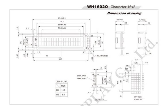 winstar Character LCD WH1602O PANEL, supplier