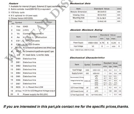WINSTAR  Graphic LCD WG12232A/C ,WG12232B/G ,WG12232E/J ,WG12232O,WG12232L supplier