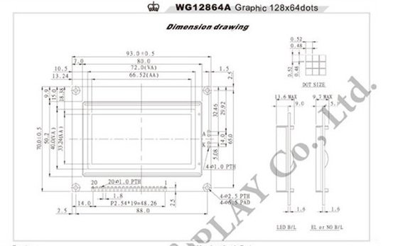 WINSTAR  Graphic LCD WG12864A,WG12864B,WG12864C, supplier