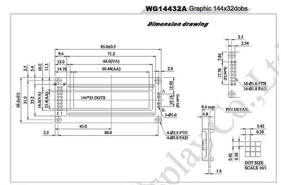 WINSTAR 144*32 Chinese LCD WG14432A supplier