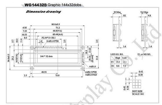 WINSTAR 144*32 Chinese LCD WG14432B，WG14432C，WG14432E supplier