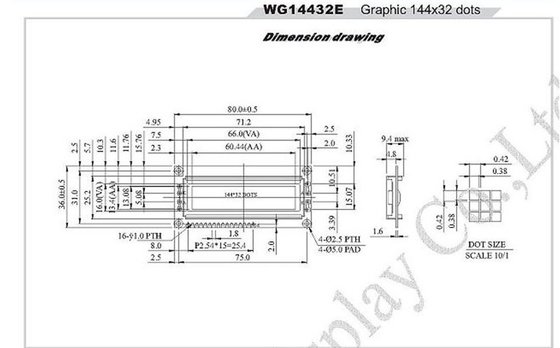 WINSTAR 144*32 Chinese LCD WG14432B，WG14432C，WG14432E supplier
