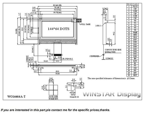 WINSTAR 144*64 LCD WO14464A，WO14464A1，WO14464A2 supplier