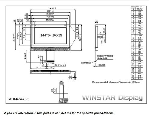 WINSTAR 144*64 LCD WO14464A，WO14464A1，WO14464A2 supplier