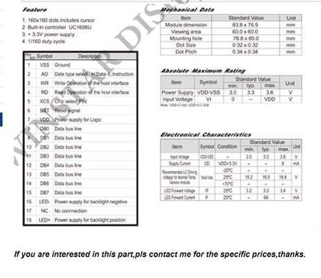 WINSTAR 240*160 COG LCD WO240160A,160*160 COG LCD WO160160A,240*64 COG LCD WO24064A1 supplier