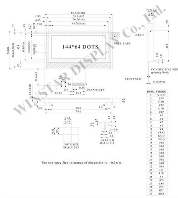 WINSTAR 144*64 COG LCD WO14464A5 ,20*4 COG LCD WO2004A,128*64 COG LCD WO12864D3 supplier