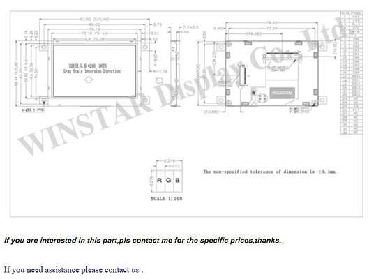 WINSTAR 320*240 TFT LCD WF35L ，320*240 TFT LCD WF35Q，480*272 TFT LCD WF43G supplier
