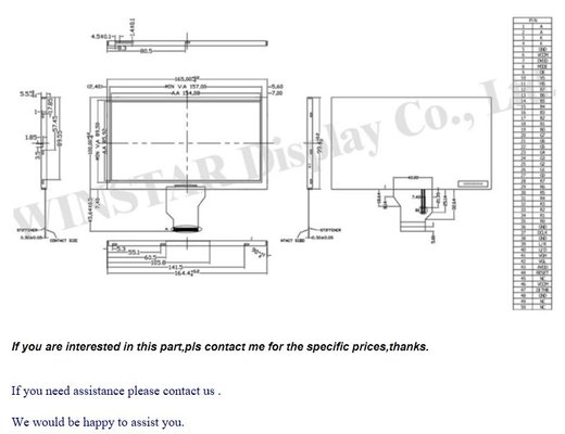 WINSTAR 800*480 TFT LCD WF70G ,800*480 TFT LCD WF70H ,800*480 TFT LCD WF80B supplier