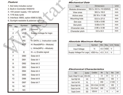 WINSTAR 800*480 TFT LCD WF102A ,1024*768 TFT LCD WF121A,08*02 OLED WEH000802A supplier