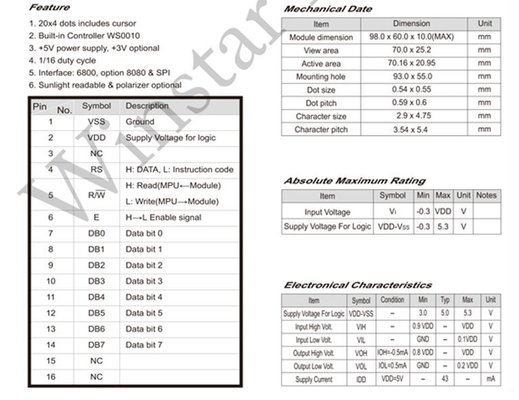 WINSTAR 20*4 OLED WEH002004B,50*16 OLED WEG005016A,76*16 OLED WEG007616A supplier