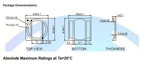 led bulb Ceramic SMD6565 UV 365nm 1W ,led bulb UV 380nm 1W High Power LED Diode on 20mm Star PCB supplier