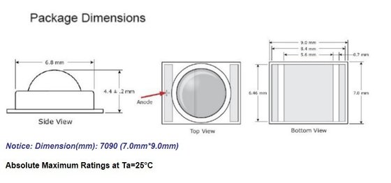 380nm ultra violet 1W High Power LED (No lens, the chip surface covered with silicone to protect the LED) , supplier