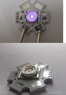 medical led 410nm ultra violet 1W High Power LED (No lens, the chip surface covered with silicone to protect the LED) supplier