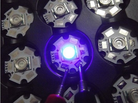 medical led True Violet 420nm 1W Aquarium light LED (No lens, the chip surface covered with silicone to protect the LED) supplier