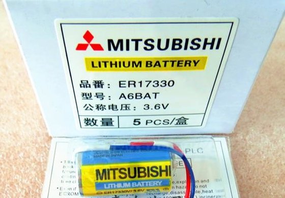mitsubishi A6BAT ER17330V 3.6V PLC battery，mitsubishi lithium battery ER2/3A ,MR-BAT supplier
