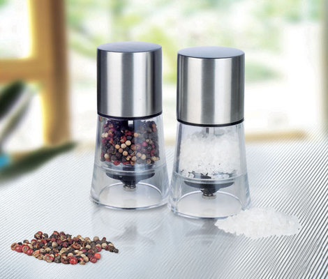 Manual stainless steel salt/pepper mills