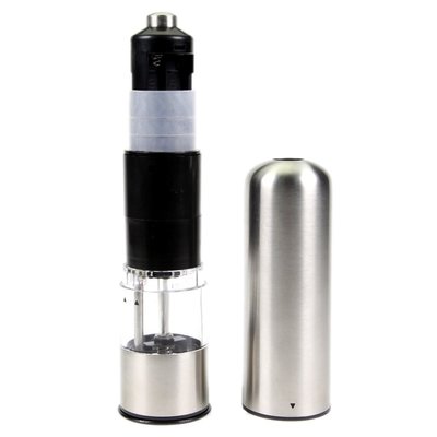 Push Electrical salt and pepper mill with lid