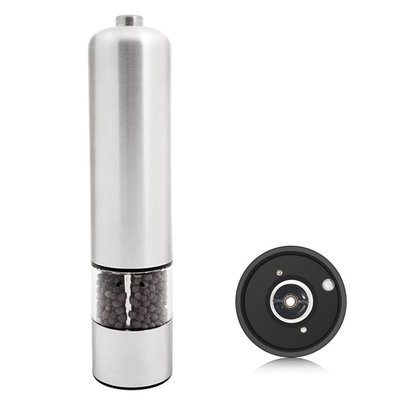 Push Electrical salt and pepper mill with lid