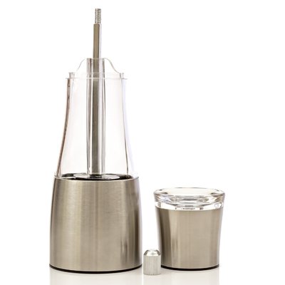 Stainless steel 2-in-1 salt and pepper mill