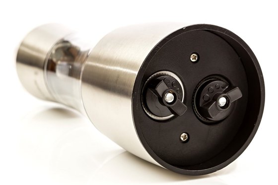 Stainless steel 2-in-1 salt and pepper mill