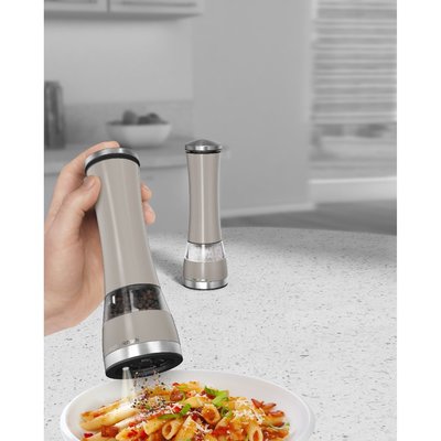 Electric electronic salt & pepper s/steel mill set barley