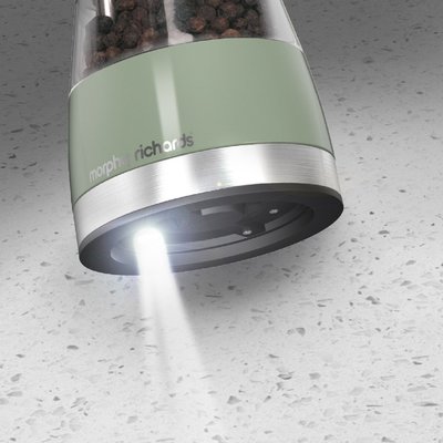 new electric electronic salt & pepper mill set stainless steel
