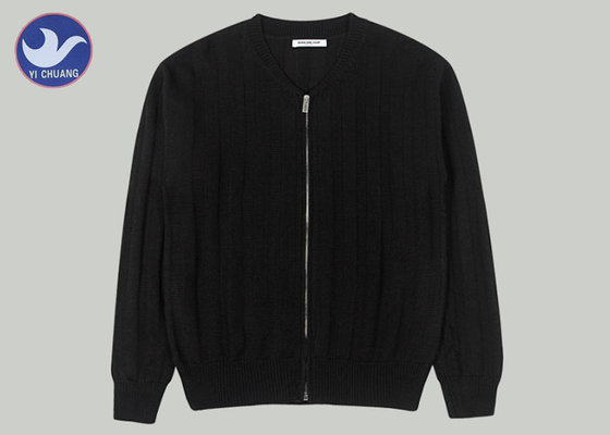Winter Mens Full Zip Cardigan Sweater , Mens Long Knit Cardigan Anti - Pilling