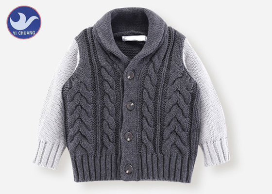 Shawl Collar Kids Sweater Coat Cable Knitting Thick Winter Boys Warm Jacket