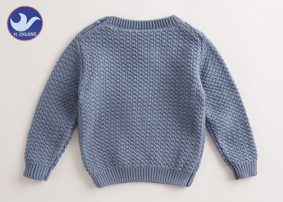 Chest Patch Pocket Toddler Boy Pullover Sweater Cotton Crew Neck Anti - Pilling