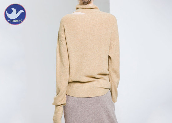 Neck Seam Slit High Neck Sweater Women's , Oversized Pullover Sweater Casual Loose Fitting