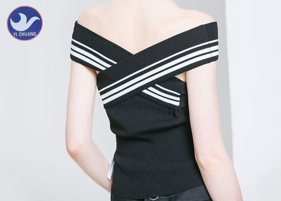 Sexy Off Shoulder Cross Back Womens Knit Pullover Sweater Lady Summer Sleeveless  Top