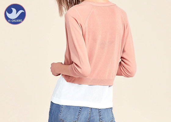 Thin Three Quarter Sleeves Womens Knit Cardigan Sweaters Short Air-Conditioner Sunscreen