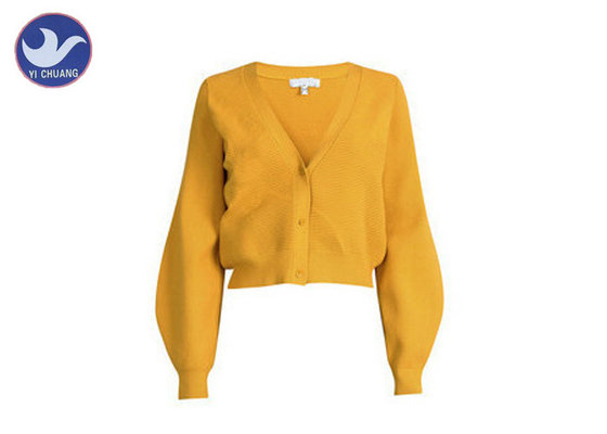 Ottoman Knitted Chunky Cardigan Sweater Womens , Button Down Cardigan Sweaters V Neck