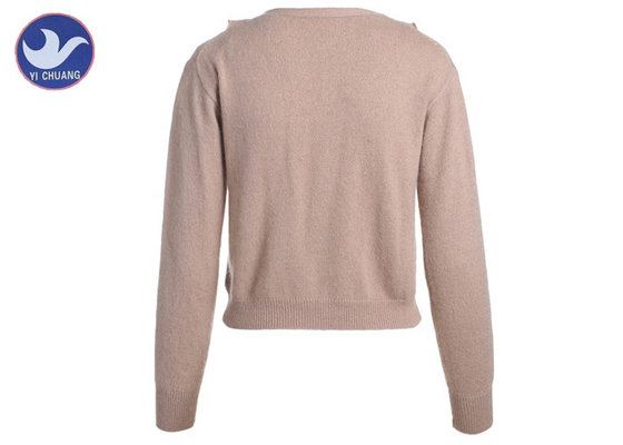 V Neck Ruffle Frill Womens Knit Cardigan Sweaters Long Sleeves Short Body