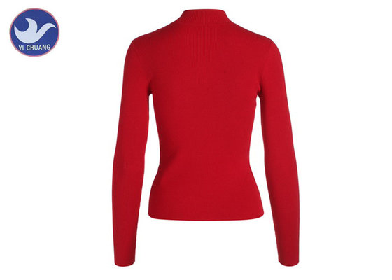 Quarter Zip Womens Knit Pullover Sweater Soft Stand Collar Ribbed Plain Garment