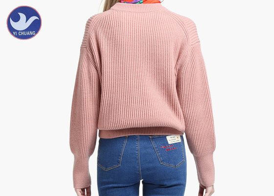 Winter Acrylic Wool Thick Womens Knit Pullover Sweater Drop Shoulder Jumper
