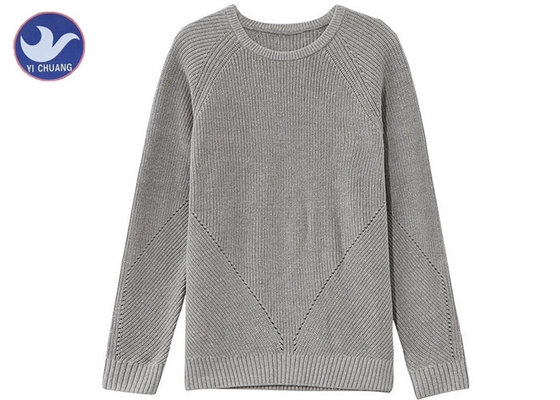 Pointelle Men's Knit Pullover Sweater Cotton Round Neck Thermal Garment Anti - Pilling