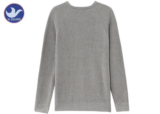 Pointelle Men's Knit Pullover Sweater Cotton Round Neck Thermal Garment Anti - Pilling