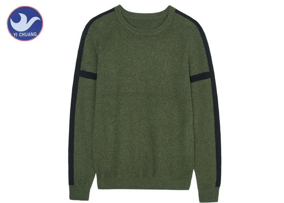 Reglan Long Sleeves Men's Knit Pullover Sweater Back Slit Special Stripe Soft