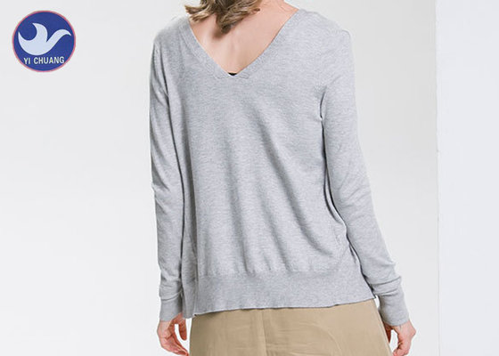 Front / Back V Neck Womens Knit Cardigan Sweaters Buttons Brief Knitwear For Spring / Autumn 