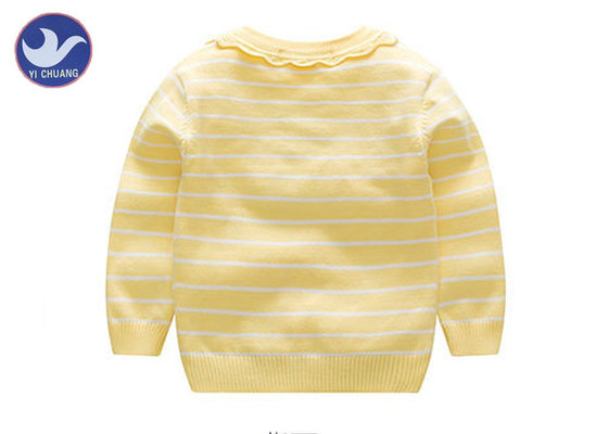 Stripes Girls Pullover Sweaters Round Neck Cotton Long Sleeves Children Jumper