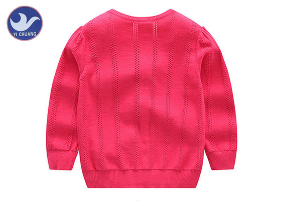 Vertical Pointelle Girls Shrug Cardigan , Cotton Pink Cardigan Sweater For Girls