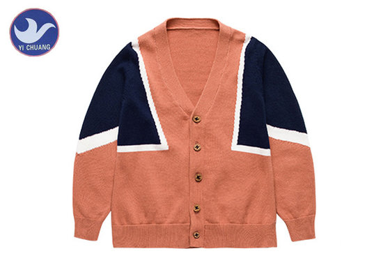 Buttons Up Children's Cotton Cardigans , Long Sleeve Cardigans For Little Boys 
