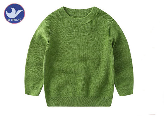 Clasic Crew Neck Boys Knit Pullover Sweater , Diamond Knitted Pattern Jumper
