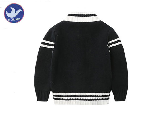 Anti - wrinkle Kids Sweater Coat With Pockets / Autumn Baseball Uniform