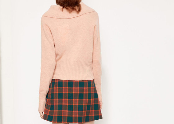 Lapel Collar Womens Knit Pullover Sweater Wool Jumper