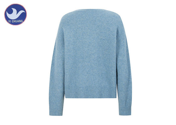 Social Audit Sweater Supplier Womens Knit Pullover Sweater Cuff Slit Pearl Decoration