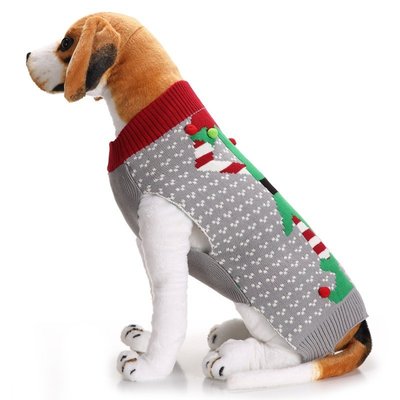 Pet Dog Sweaters Christmas Clothes With Plush Balls Teddy Golden Retriever Doggie Sweater