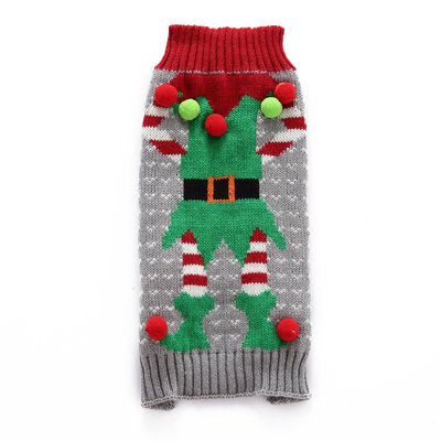 Pet Dog Sweaters Christmas Clothes With Plush Balls Teddy Golden Retriever Doggie Sweater